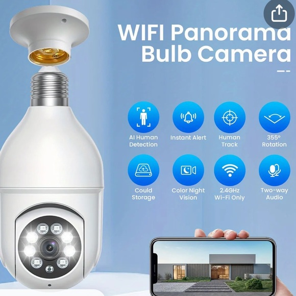 Amazon | Other | New Wifi Panorama Security Bulb Camera | Poshmark